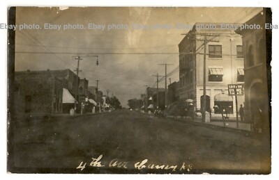 4th Avenue street view, Caney, Kansas; history, photo postcard RPPC ...
