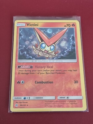Pokemon Sun Moon Cosmic Eclipse Victini 30/236 Rare Reverse Holo TCG ...