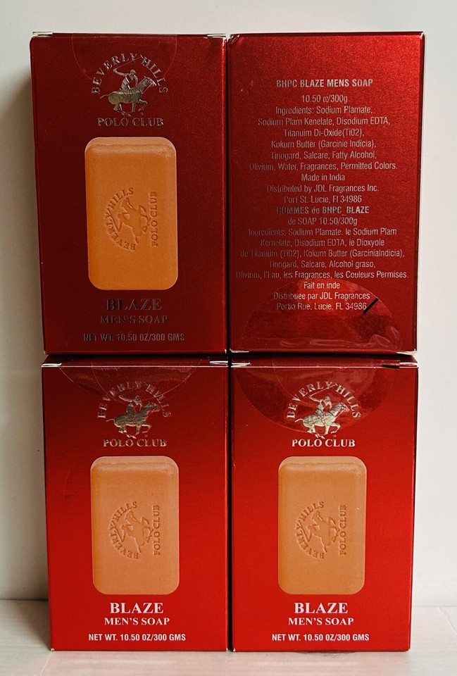 4-Pack Beverly Hills ~ Polo Club ~ Blaze Men’s Bar Soap 10.5 oz Each | eBay
