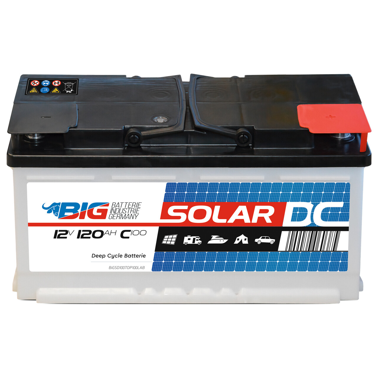 Solarbatterie 120Ah 12V BIG Versorgung USV Wohnmobil Boot Camping ...
