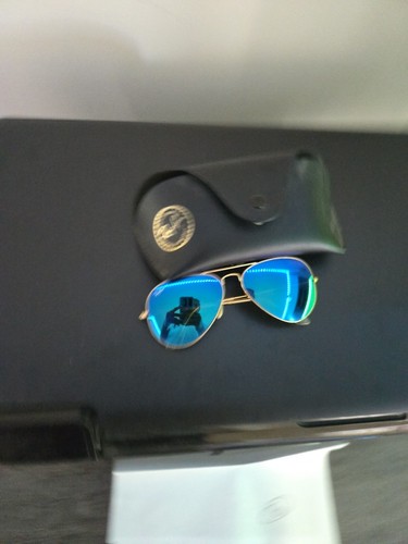 Ray Ban Mirror Aviator Sunglasses Blue Flash - 58mm | eBay