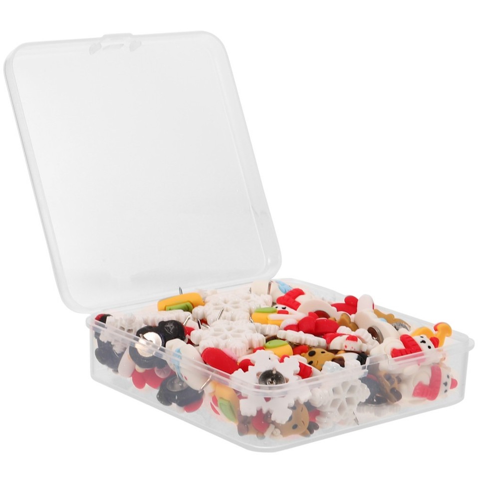 80 Pcs Holiday Theme Thumbtacks Message Board Push Pin Decorative Metal ...