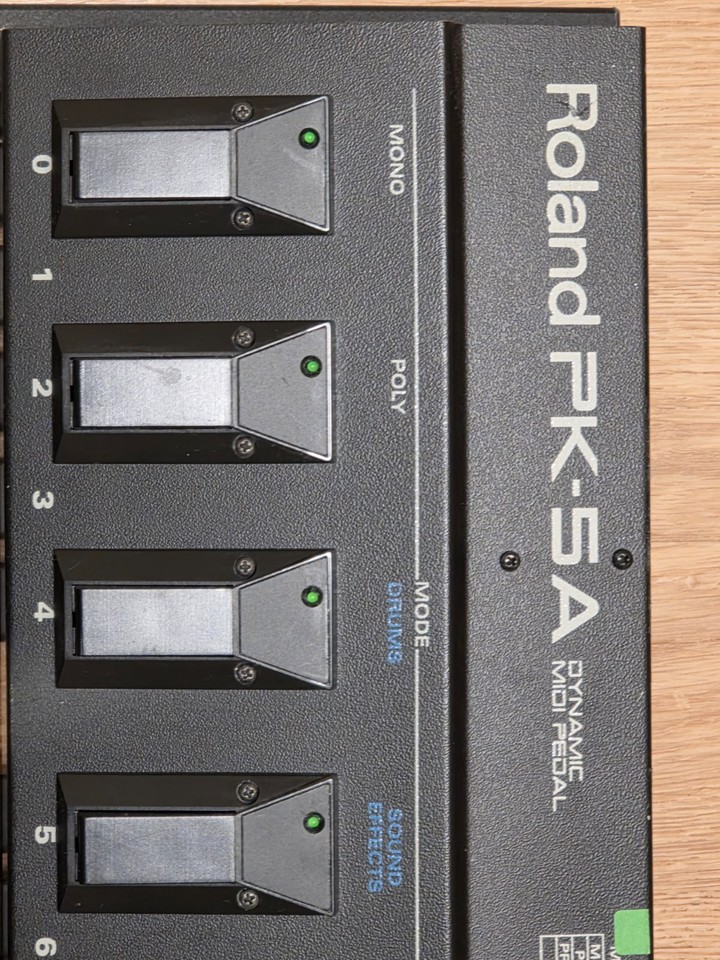 ROLAND PK-5A MIDI pedals c/w ROLAND JV-1010 MIDI controller, PSU's and ...