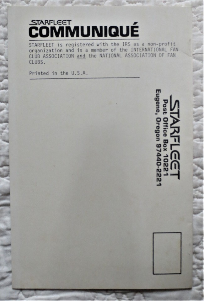 STAR TREK STARFLEET COMMUNIQUE VOLUME 2 ISSUE 3 SPOCK COVER | eBay