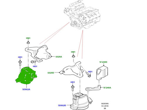 GENUINE LAND ROVER ENGINE MOUNT BRACKET RH RANGE ROVER VELAR LR094225 ...