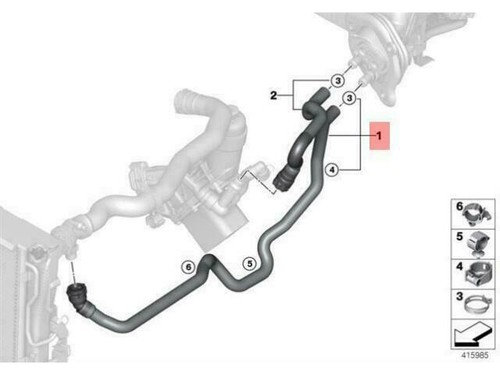 OEM BMW F20N F21N F22 F23 HEATER EXCHANGER RETURN HOSE M 64219329650 ...