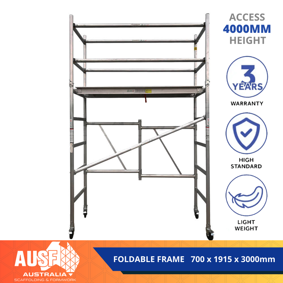 2/3/4/5M Mobile Scaffold Foldable Tower 225KG Capacity Adjustable ...