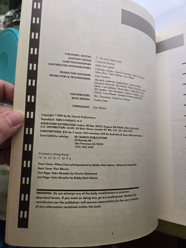 RE/SEARCH Modern Primitives tattoo piercing scarification body ...