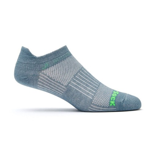 Wrightsock Coolmesh II Tab Steel/Grey/Neon Green Unisex Running/Active ...
