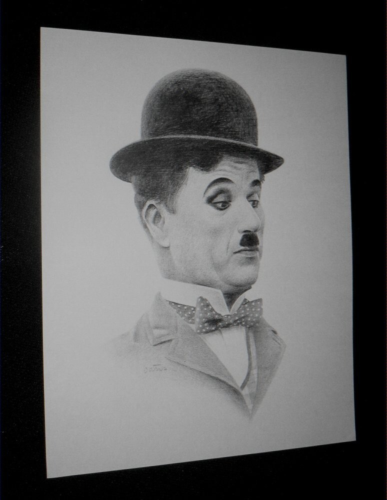 Original 1965 CHARLIE CHAPLIN Art Print By BILL BATES | eBay