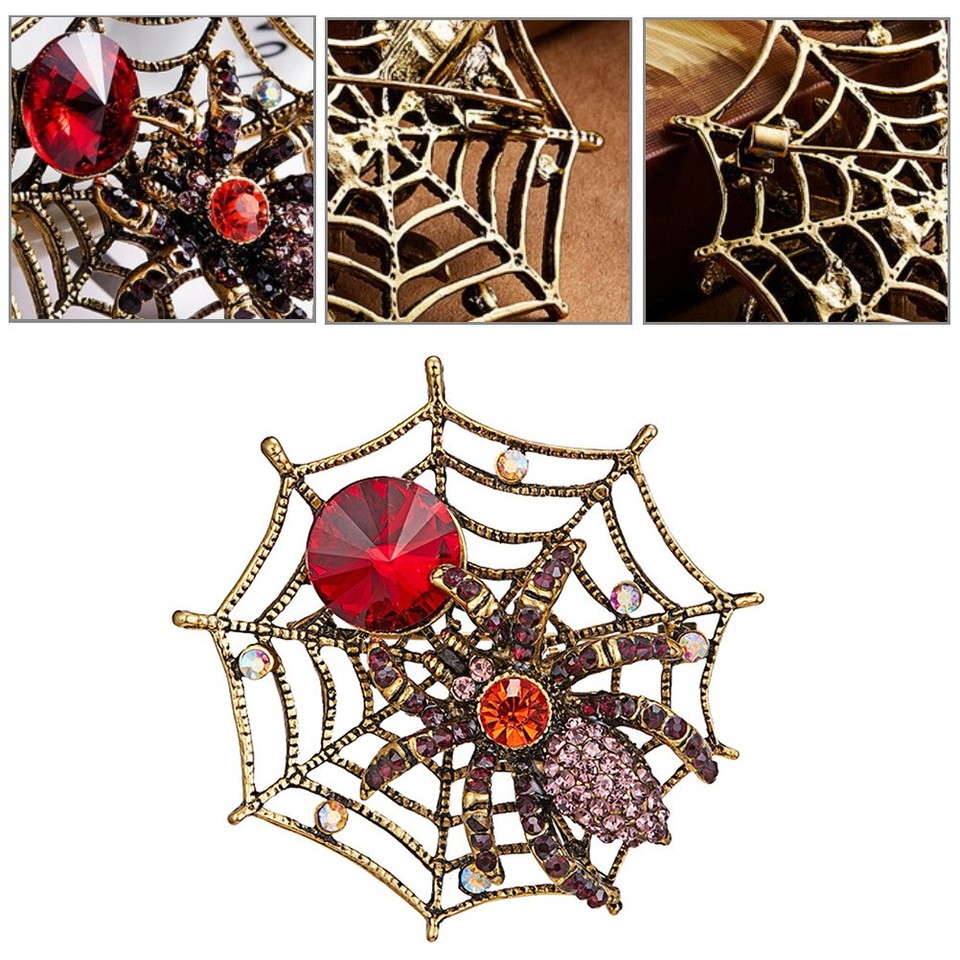 Clothes Collar Pin Decoration Halloween Spider Decorations Alloy Brooch ...