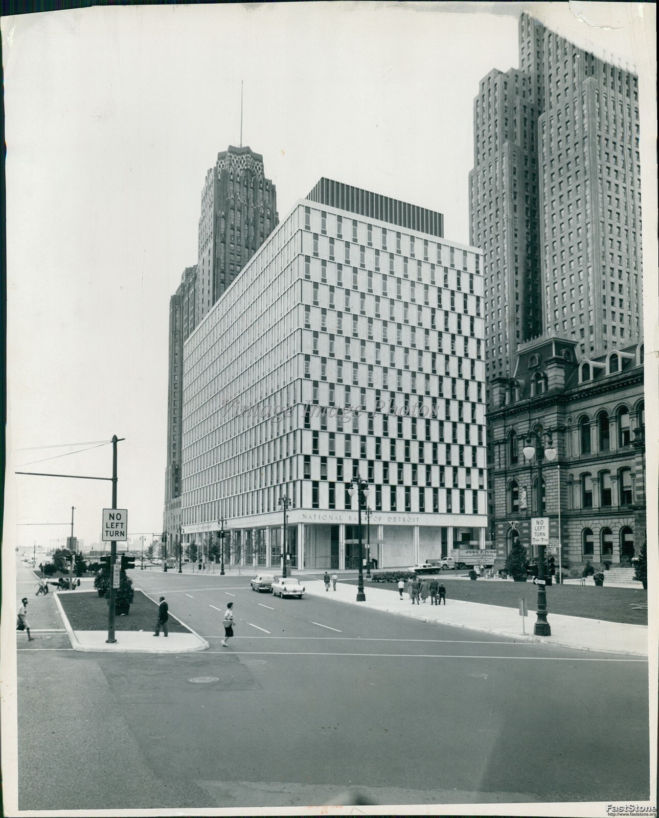 1959 Photo National Bank Of Detroit At Fort And Woodward Streets ...