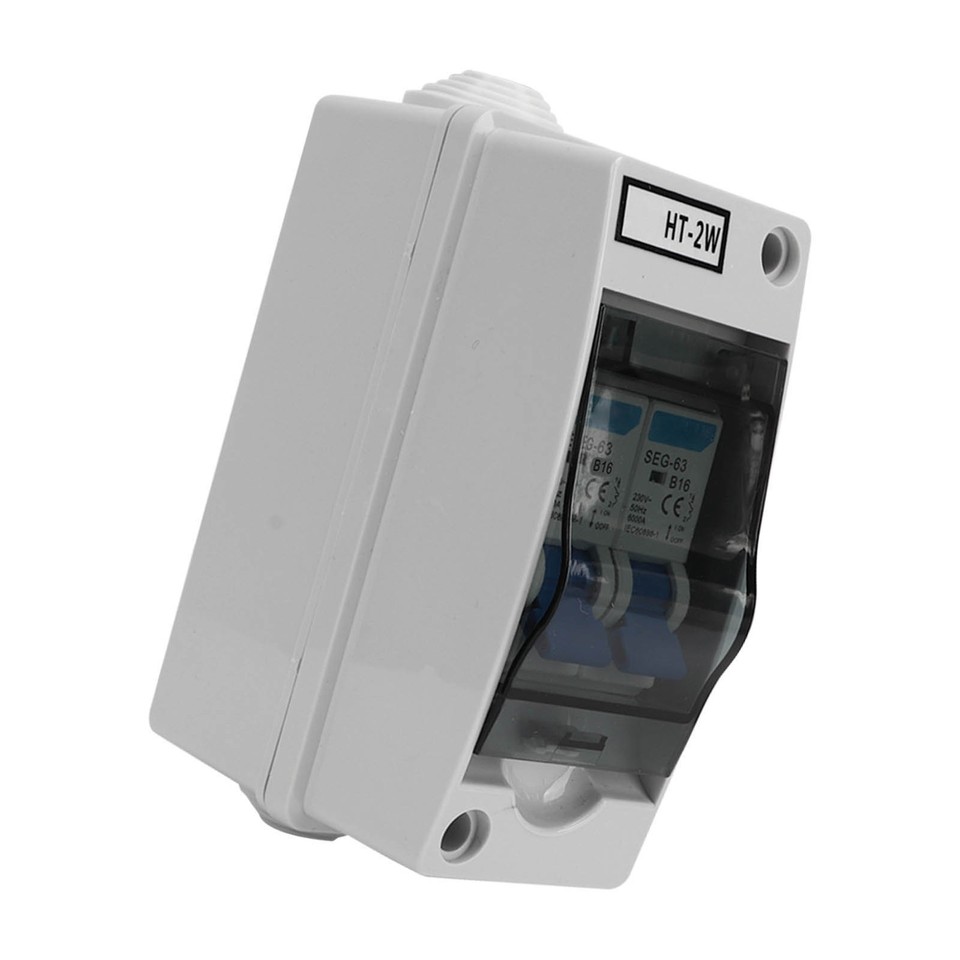 Circuit Breaker Box 2 Way MCB Switch Protection Din Rail Enclosure New ...