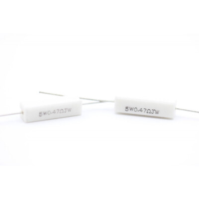 CERAMIC CEMENTED RESISTOR 0.47R 0.47OHM 5W AXIAL NOS(New Old Stock) 1PC ...