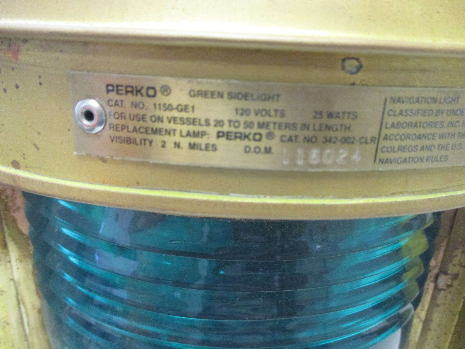 PERKO GREEN SIDELIGHT 1150-GE1-PLB, VISIBILITY ARC 112-1/2 DEG., 2 ...