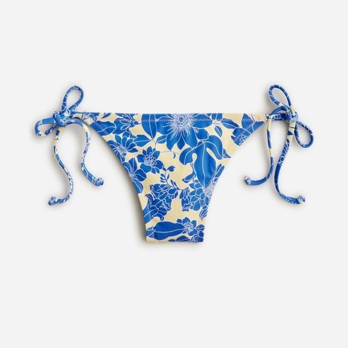 NEW J.Crew String Hipster Full-Coverage Bikini Bottom in Blue Floral ...