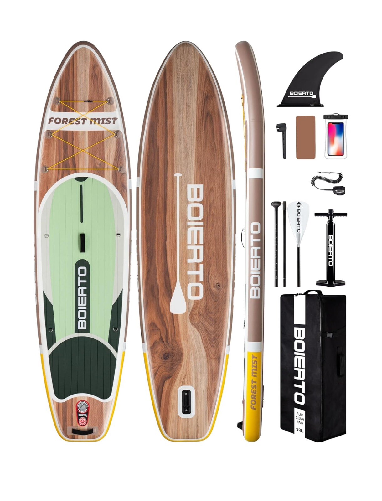 Boierto Forest Mist Series Light Wood Inflatable Paddle Board