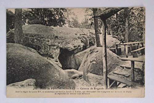 French Postcard Fountainbleau Forest Brigande Cave Entrance Divided ...