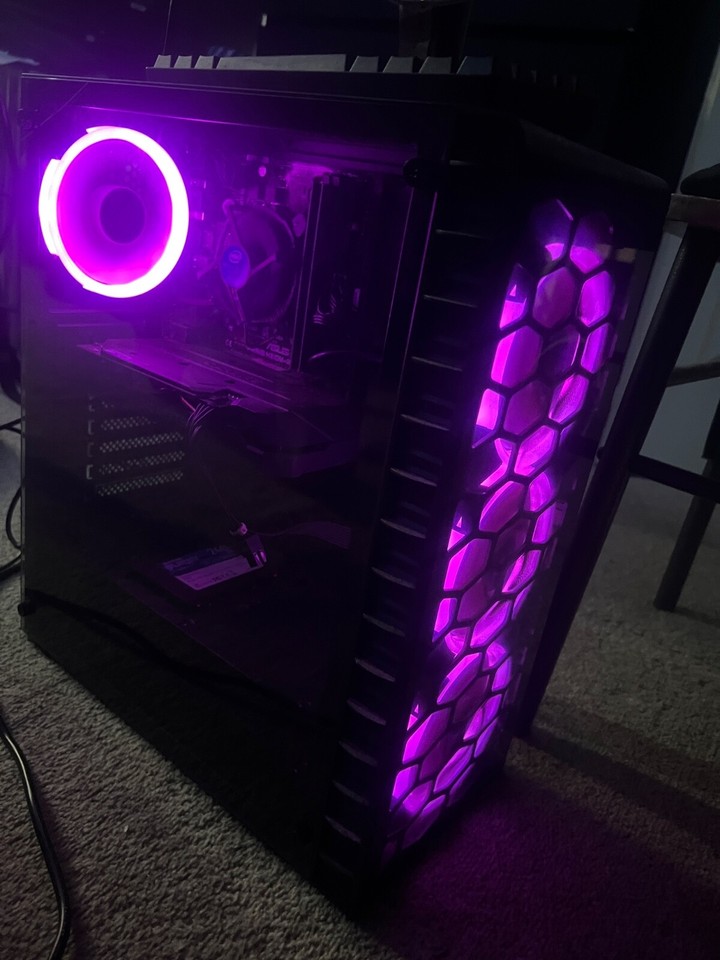 gaming pc 2060rtx geforce i5 cpu 16gb ram ASUS motherboard purple led ...