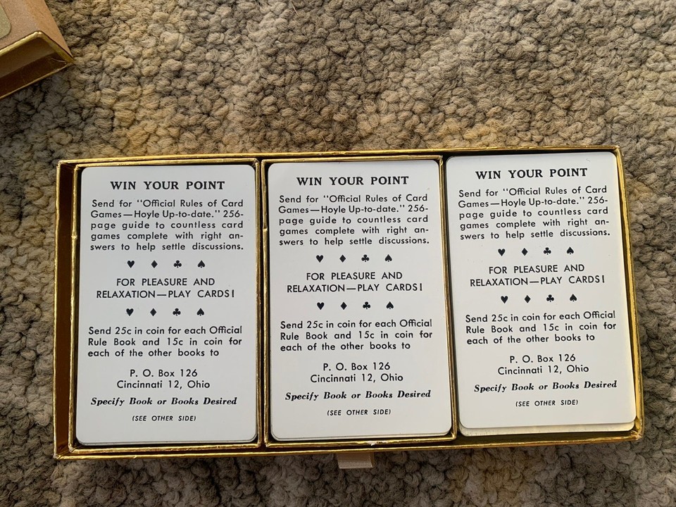 Vtg Congress TRIPLE Deck Playing Cards Hard Case 3 Decks All Cards ...