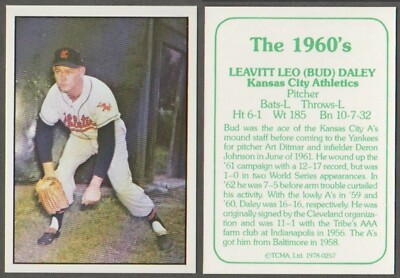 BUD DALEY "THE 1960's"-NM/MT+-1978 TCMA # 257-KANSAS CITY ATHLETICS ...