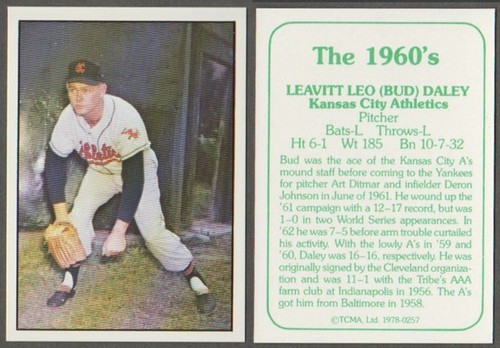 BUD DALEY "THE 1960's"-NM/MT+-1978 TCMA # 257-KANSAS CITY ATHLETICS ...