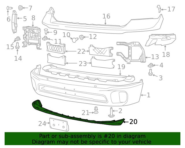Mopar OEM 55112616AA Front Bumper-air Deflector for sale online | eBay