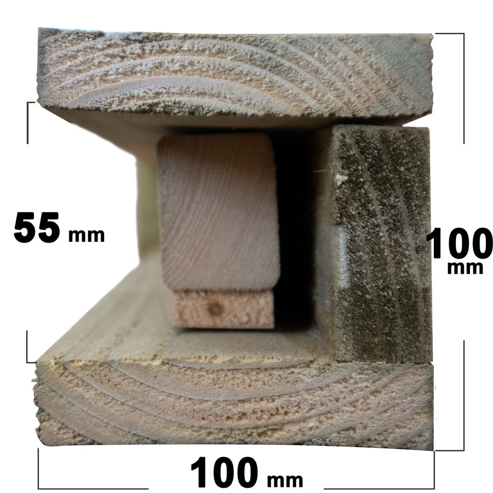 1ft (30cm) Timber/Concrete Garden Fence Panel 100x100mm Post Extender ...