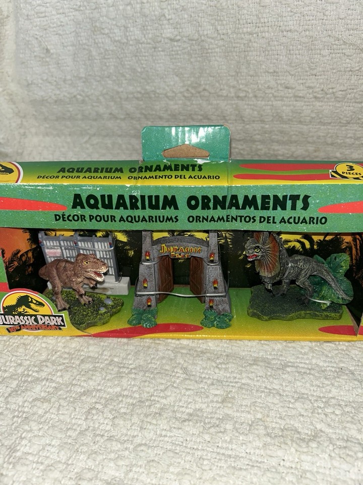 Jurassic Park 30th Anniversary Aquarium Ornament Decorations Set 3 New ...