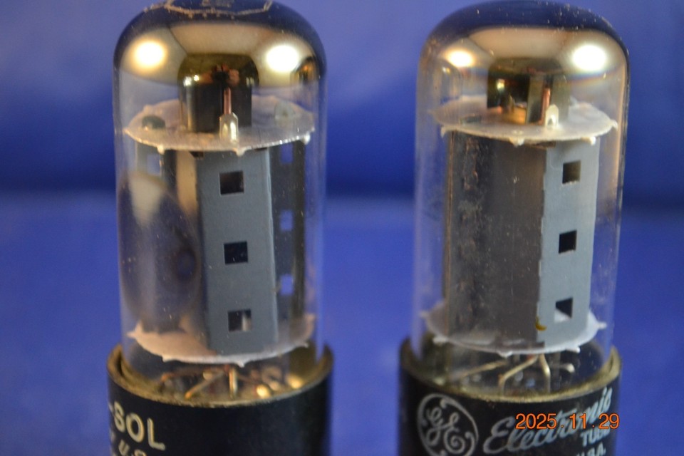 Strong Testing Pair Of Grey Plate 7591 Audio Tubes (1) Tung-Sol (1) GE ...