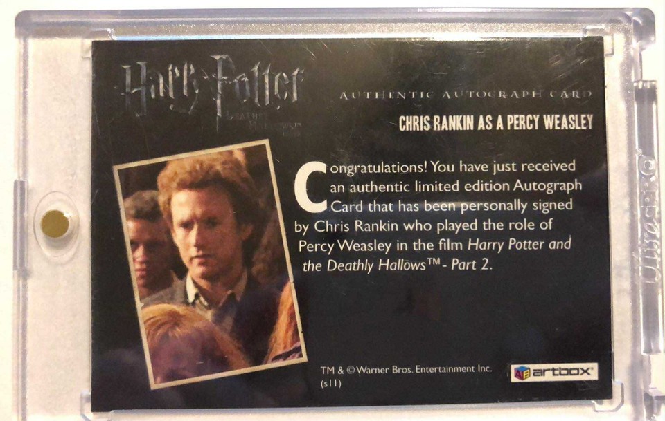 Artbox Harry Potter DH2 Chris Rankin "Percy Weasley" Autograph Card ...