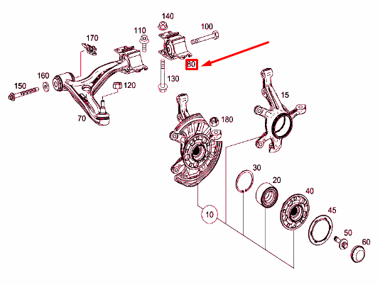 OEM Mercedes-Benz CLA C117 Front Left Control Arm Bushing A2463330100 ...