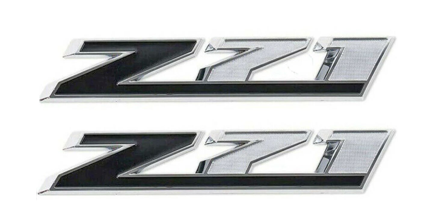 2 New Silver Black Z71 Emblems 3D Badges for 2014-19 Silverado 1500 ...