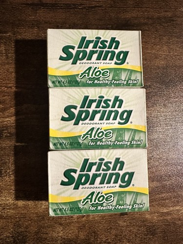 3-Pack Vintage Irish Spring Deodorant Soap ALOE 4.5 oz Bars ...