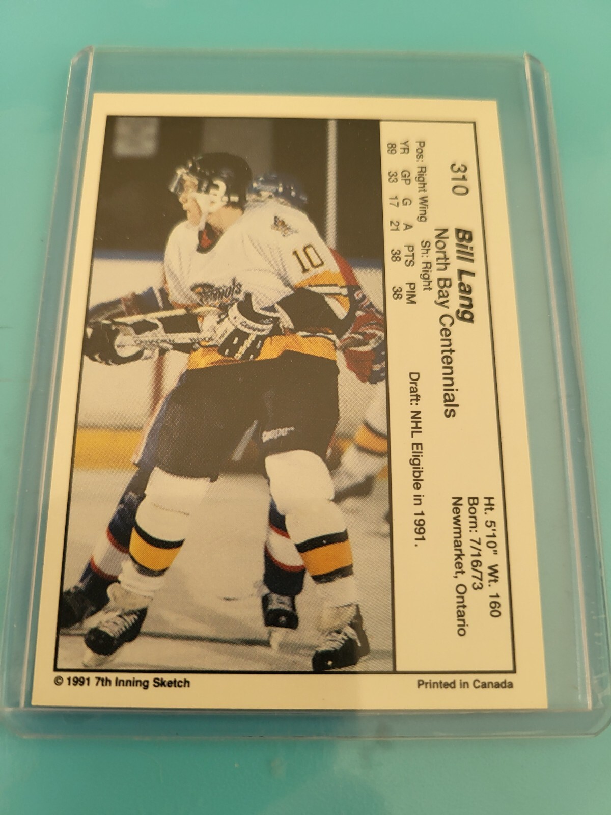 1990-91 7th Inning Sketch OHL #310 BILL LANG NORTH BAY CENTENNIALS | eBay