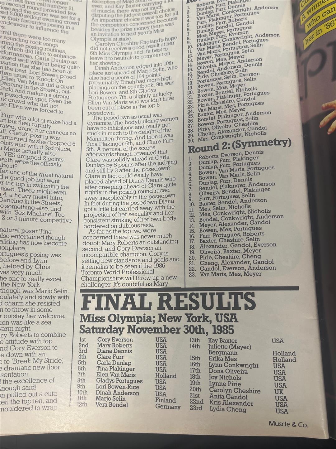 MUSCLE & CO bodybuilding magazine CORY EVERSON 3-86 (UK) | eBay