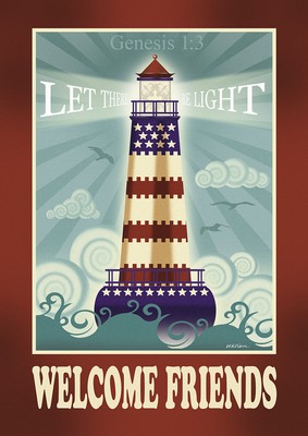 Toland Let There Be Light 12x18 Welcome Lighthouse Shine Waves Garden ...