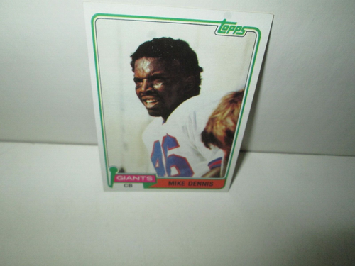 MIKE DENNIS 1981 Topps Card #156 Rookie Rc Wyoming NEW YORK GIANTS DB ...