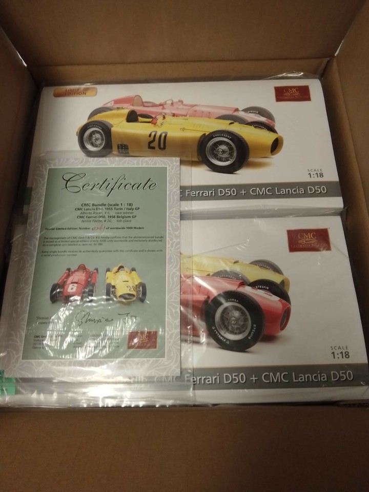 Cmc Bundle Ferrari D50 #20 Pilette 1956 + Lancia D50 #6 Ascari 1955 1/ ...
