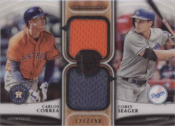 2018 Topps Tribute - Dual Relics Corey Seager, Carlos Correa #DR-CSE ...