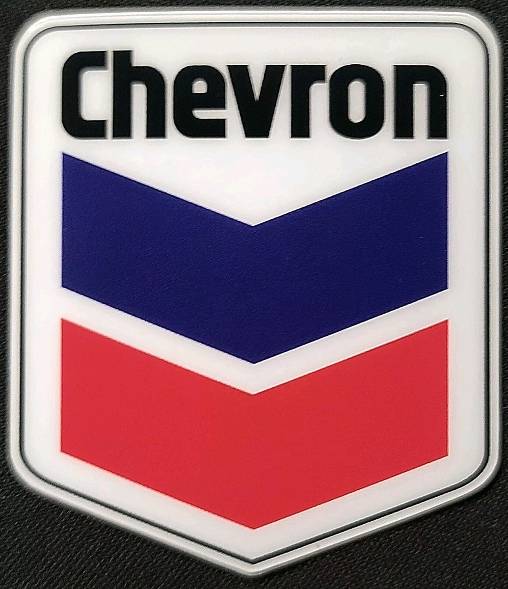 Red Chevron Logo CHEVRON STICKER "ORIGINAL GAS LOGO" 3/8 X 2 3/4"