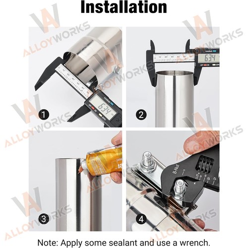 3" Exhaust Clamp Lap Joint Band Clamp Stainless Steel For Pipe Muffler ...
