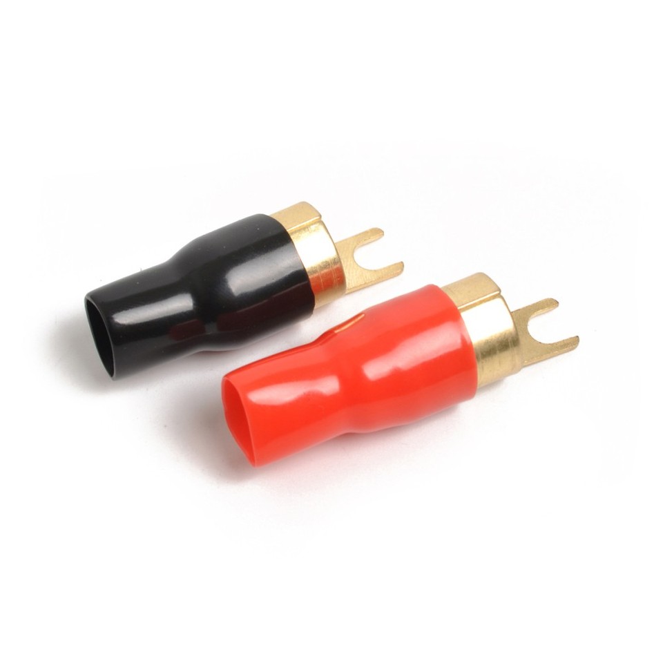 Brass Terminals Wire Crimp Connector Adapters Barrier Spades Speaker ...