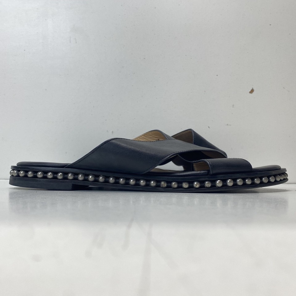 Coach Women's Studded Black Leather Slides Size 7.5 | eBay