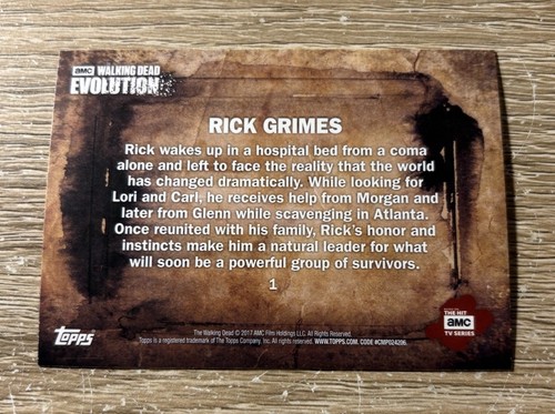 2017 Topps The Walking Dead: Evolution #1 Rick Grimes | eBay