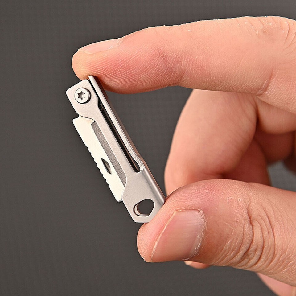 Mini Folding Knife Stainless Steel Pocket Key Chain | eBay