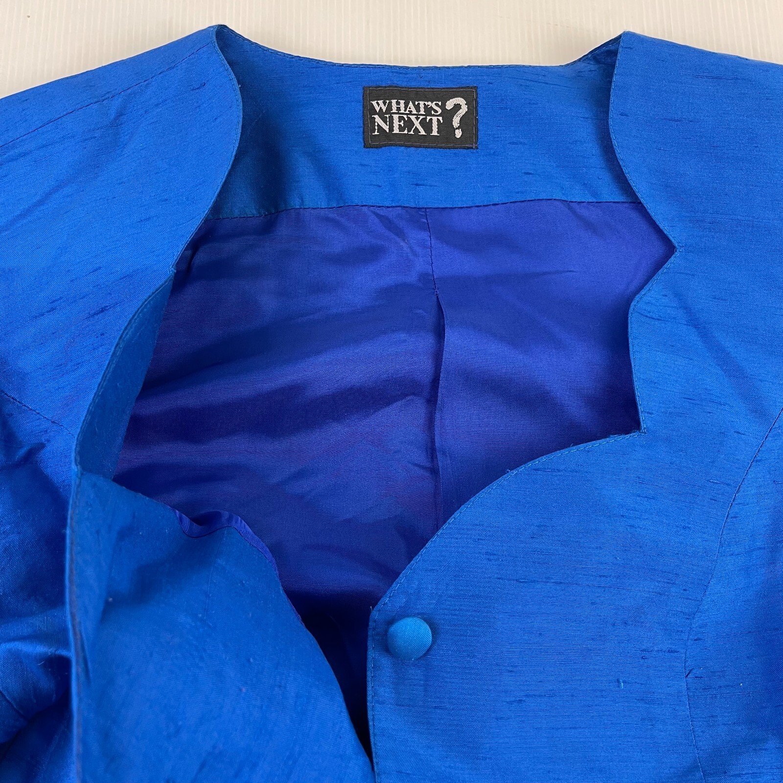 Vintage 80's Electric Blue Button Up Top by What's Next? Womens Small ...