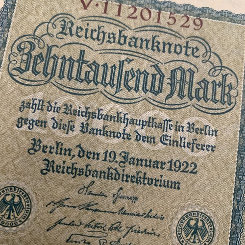 German VAMPIRE Notes. 10000 Mark Banknote, 1922 Post WWI Germany Albert ...