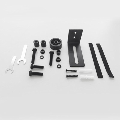 Barn Door Track Adjustable Retainer Roller Black Floor Guide | eBay