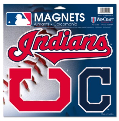 CLEVELAND INDIANS 3 PACK DIE-CUT VINYL MAGNETS 11"X11" HIGH QUALITY ...